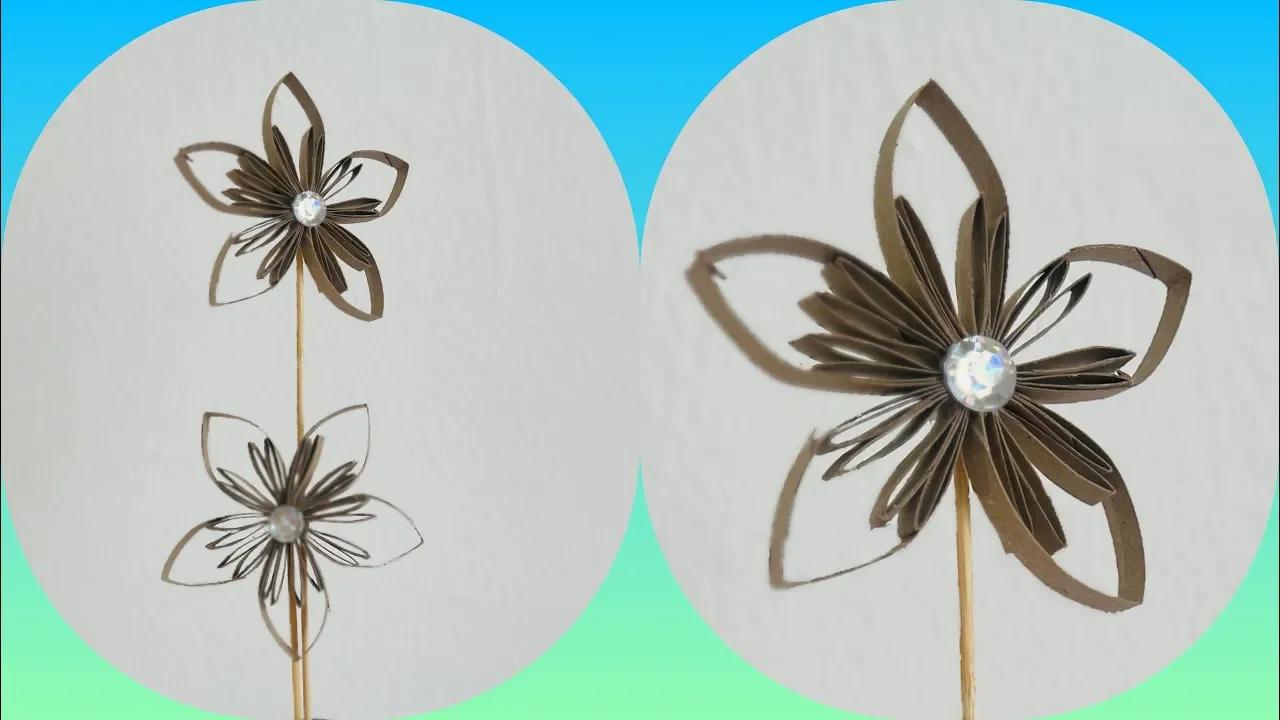 How to make Cardboard Flowers (Toilet paper tube) Super easy and cheap