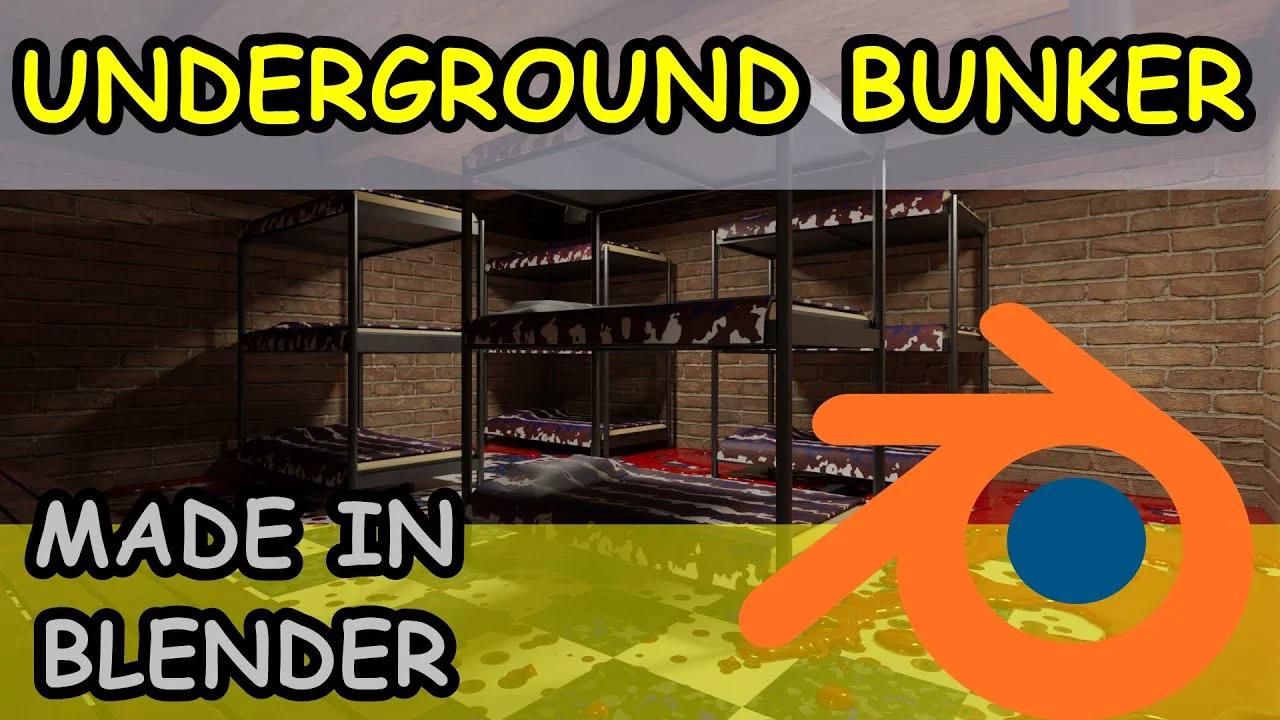 Underground Bunker Made In Blender - Unfinished