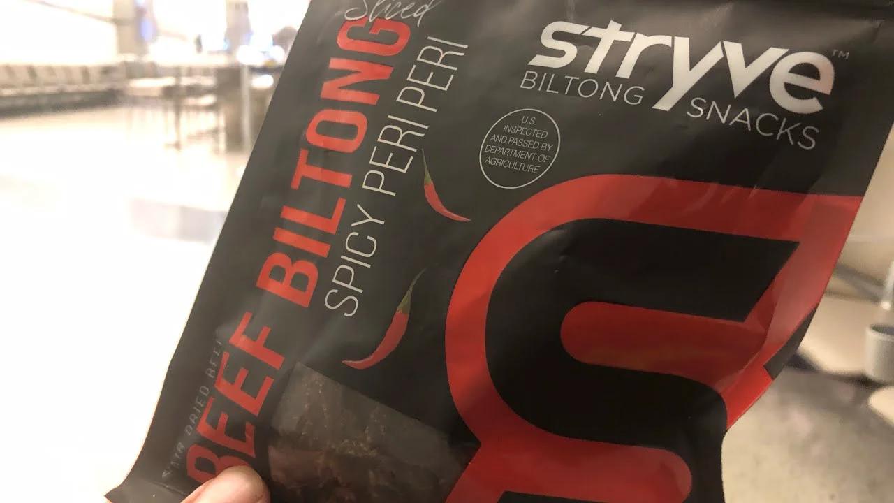 Stryve Biltong Beef Jerky Review - Stuck in Newark Airport