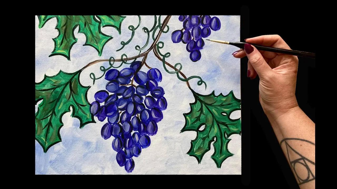 EP-82 'On the Vine' - easy grape painting with acrylics
