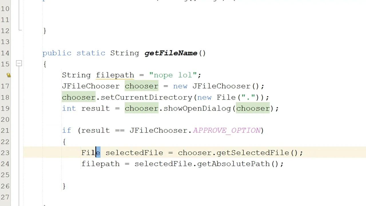 How to Select a File Using Java JFIleChooser (Simple)