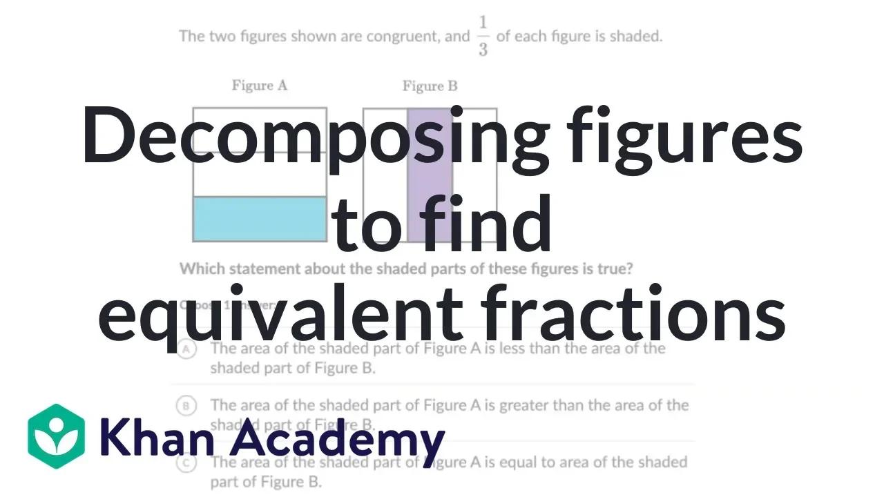 Decomposing figures to find equivalent fractions