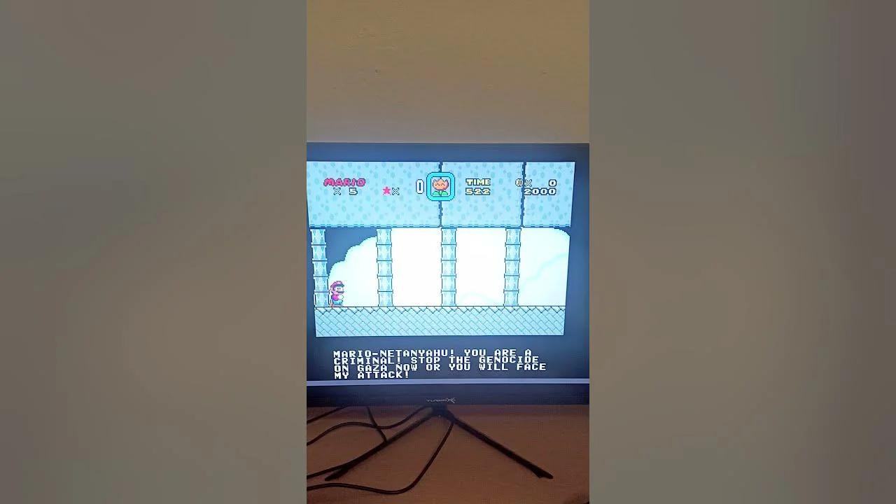 Super Mario World: Mario Saves Palestine - Mario stops Netanyahu