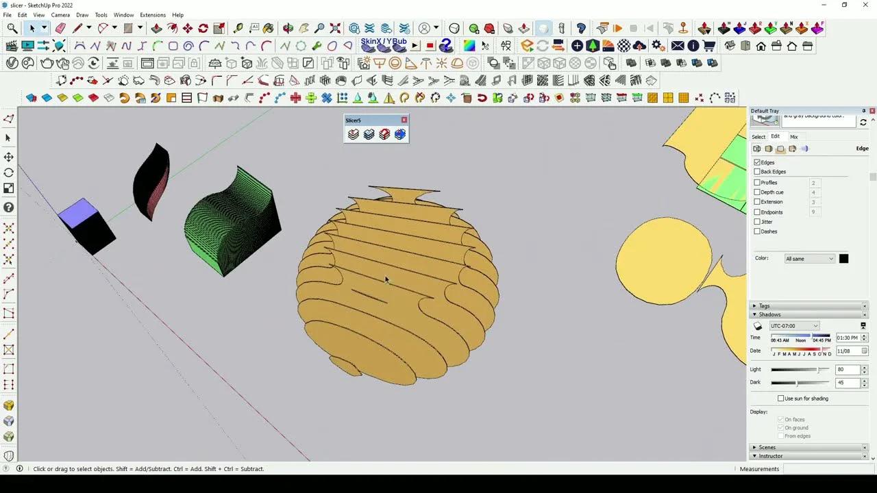 how to cut model in slices | sketchup essential tutorial | slicer tool