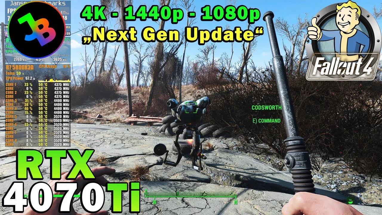 Fallout 4 "Next Gen" Update | RTX 4070 Ti | R7 5800X3D | 4K - 1440p ...