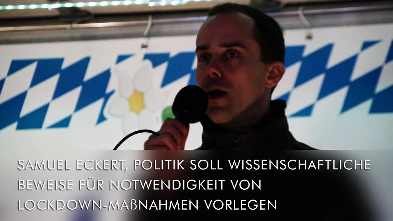 Samuel Eckert, Politik soll wissenschaftliche Beweise für Notwendigkeit ...