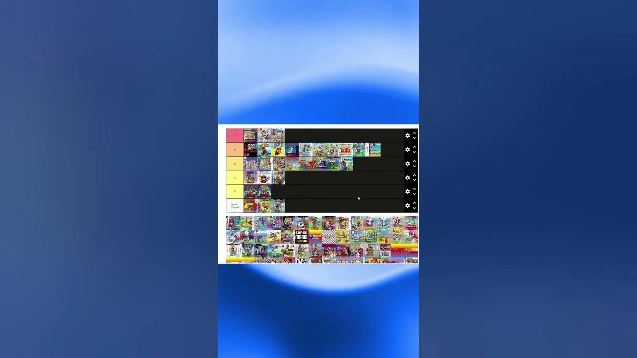 Ranking Mario Games On A Tier List Part 2