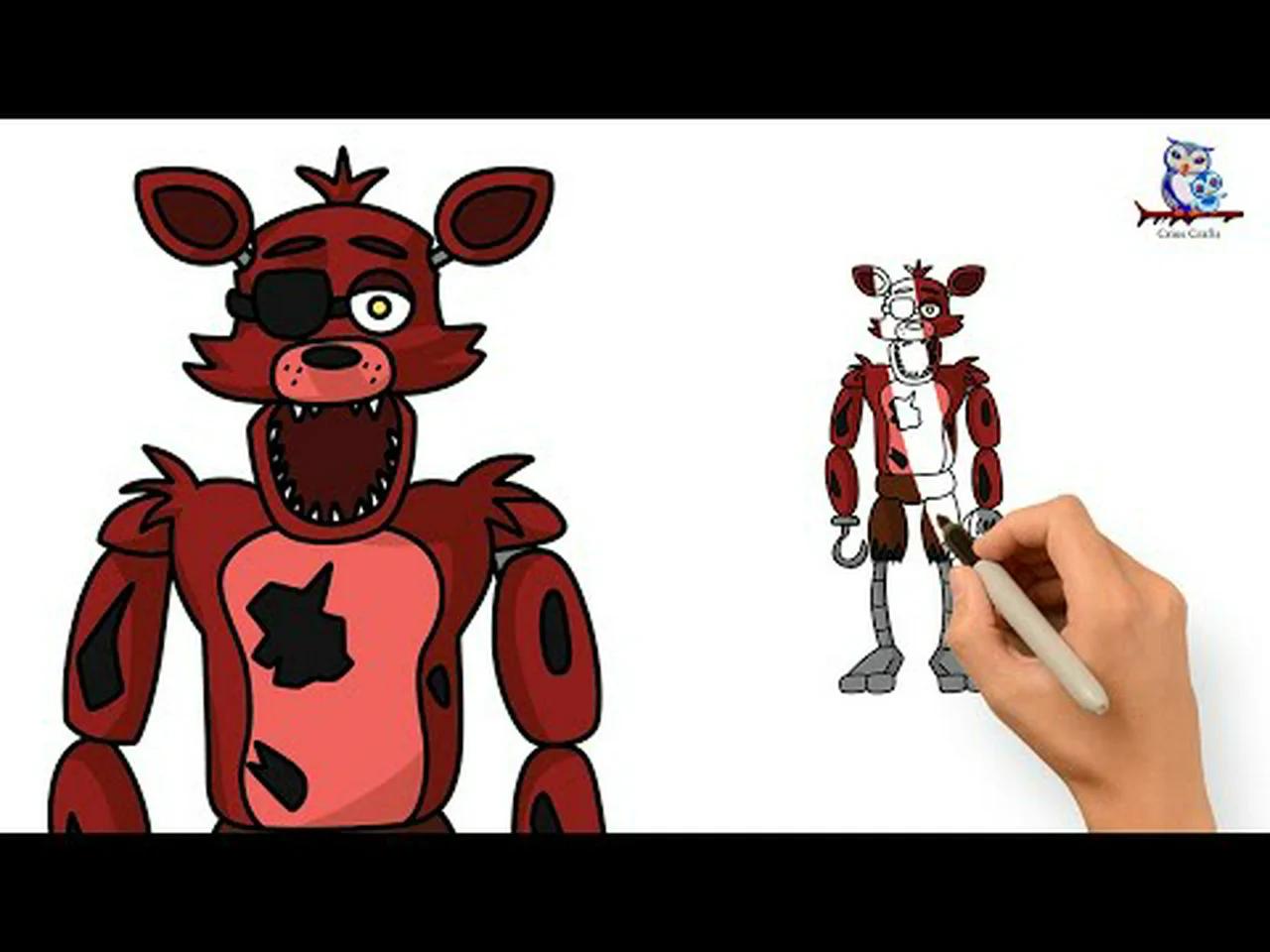 How To Draw Foxy Friday Night At Freddy's - Tutorial