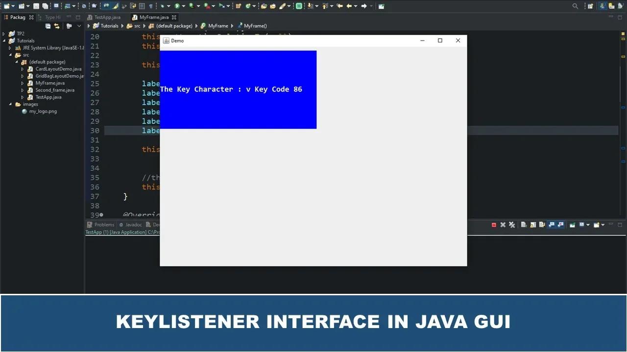 Java Gui Tutorial 30 Keylistener Interface In Java Gui