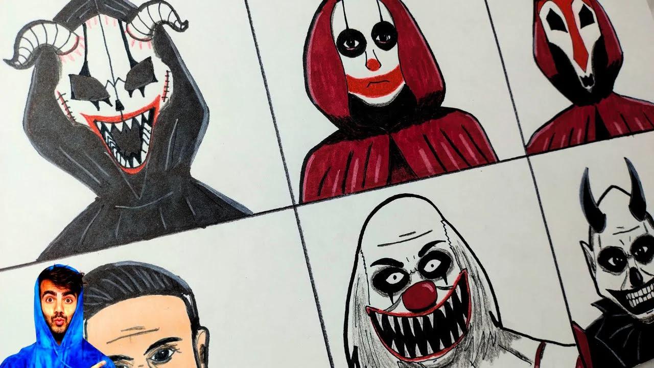 DIBUJO todos los🤡PAYASOS de la DEEP WEB 2 Parte (Alfasoldado ...