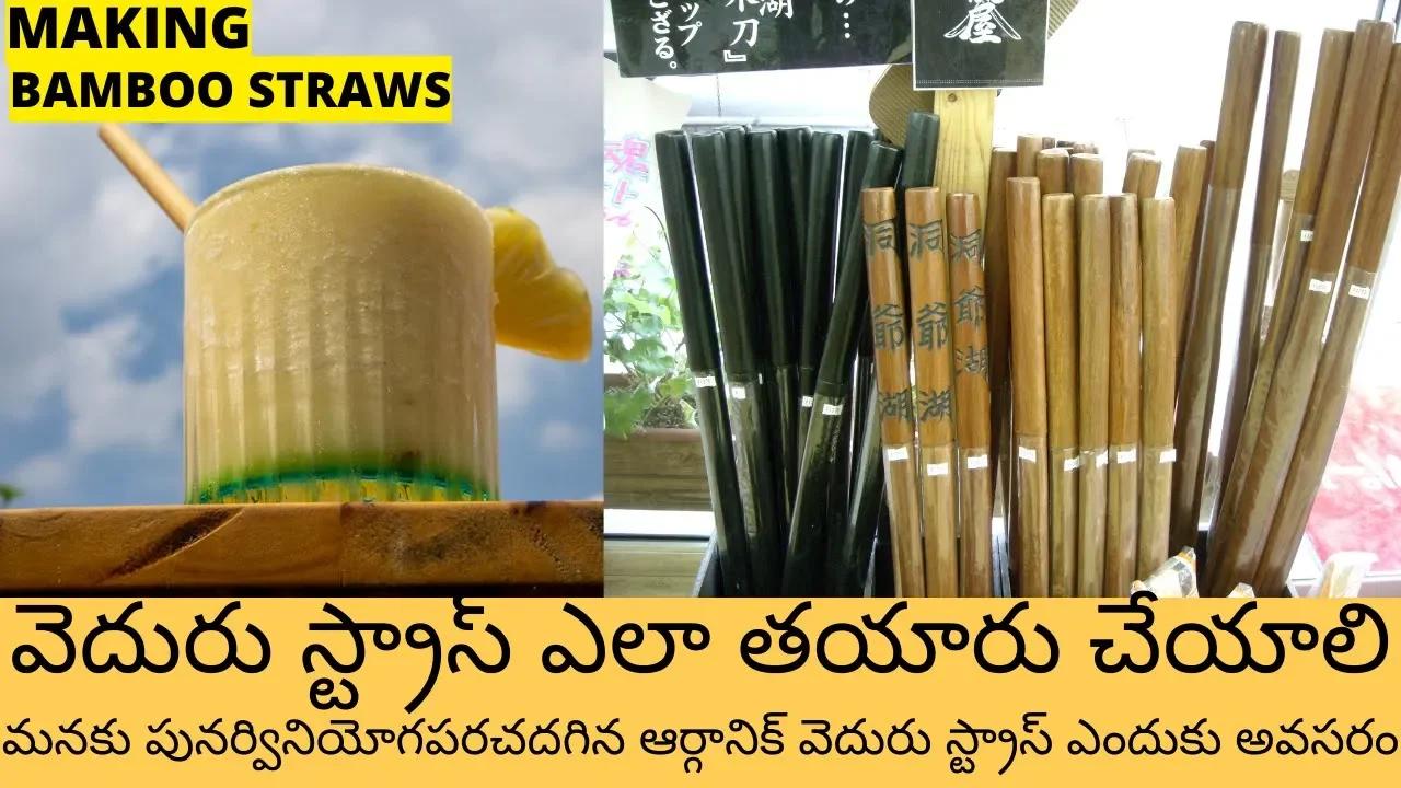 How to Make Bamboo Straws in Telugu | Why we need Reusable Organic ...