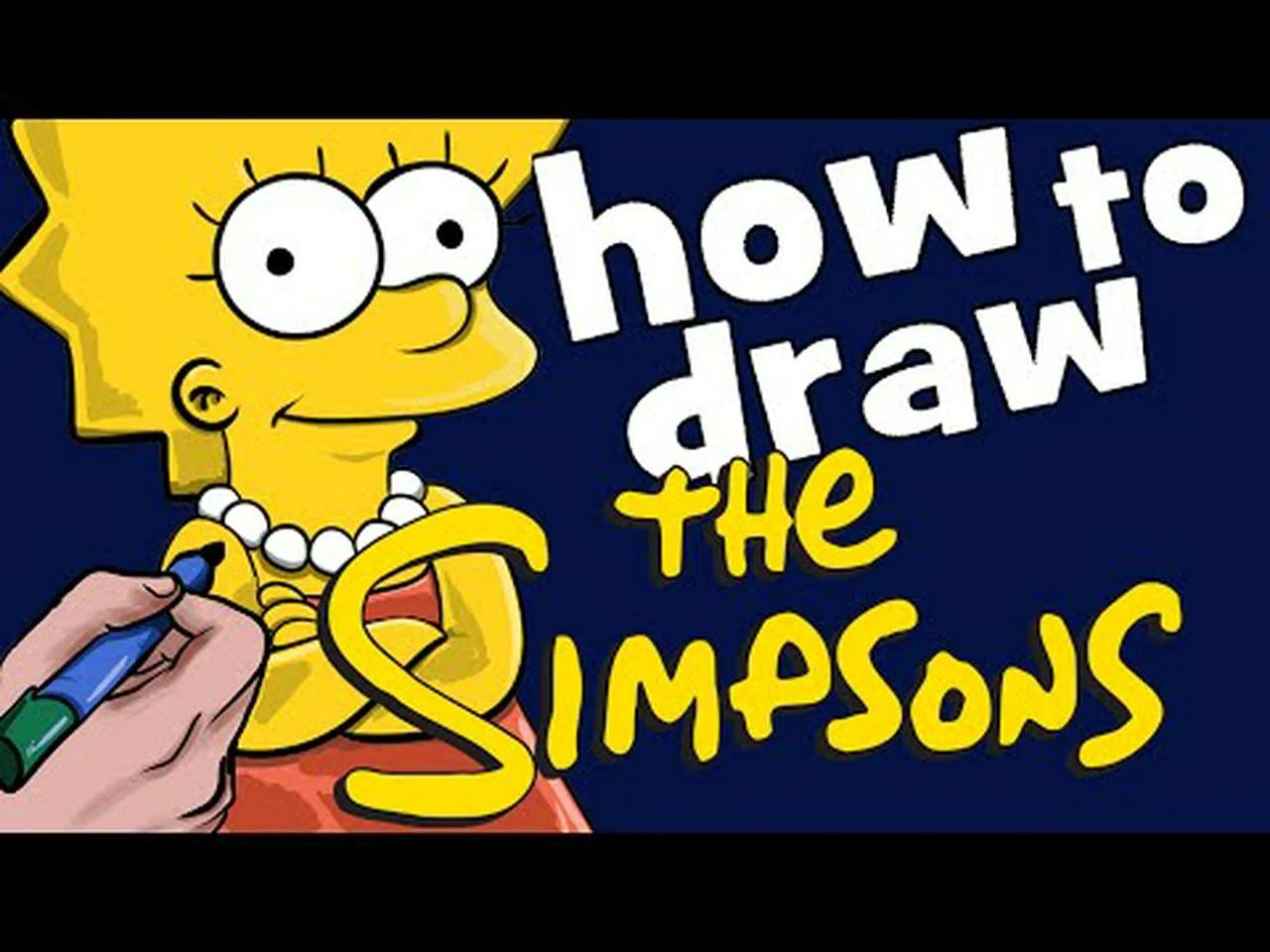HOW TO DRAW THE SIMPSONS (LISA) CARTOON easy STEP BY STEP Draftsman