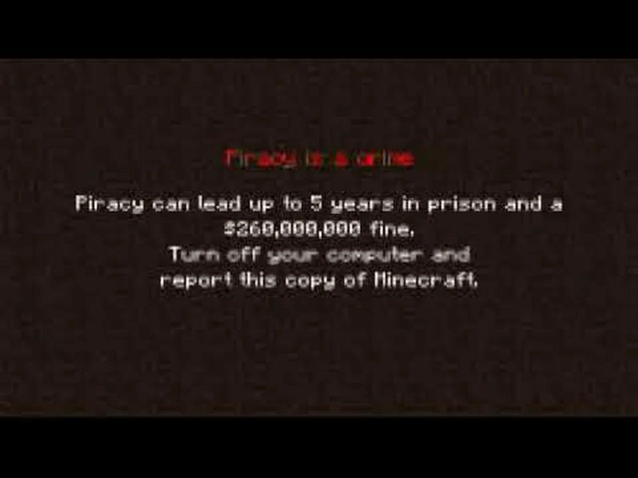 Minecraft 1.12.2 Anti Piracy Screen