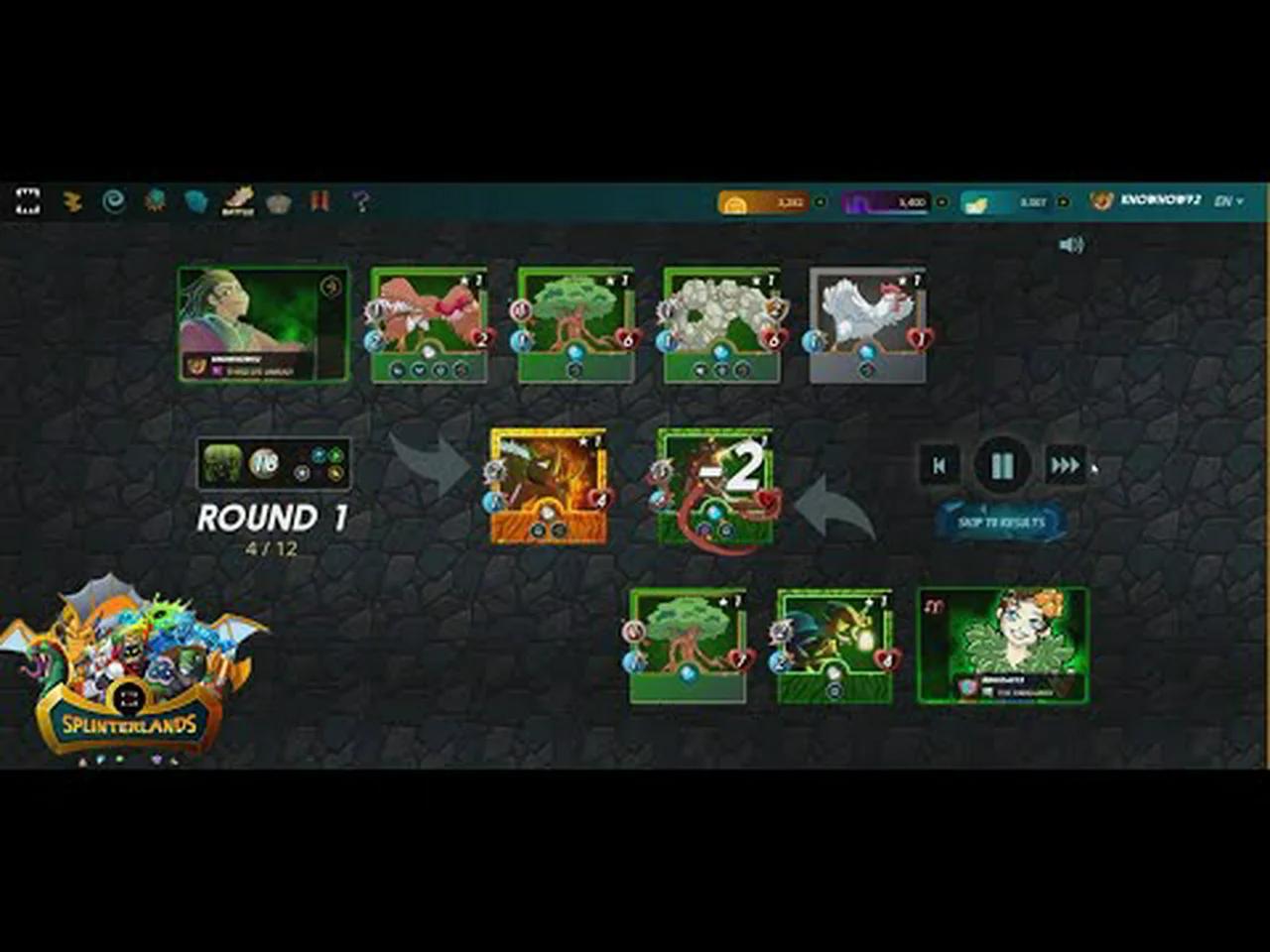 Splinterlands Ranked Gameplay with the "Earth Splinter"