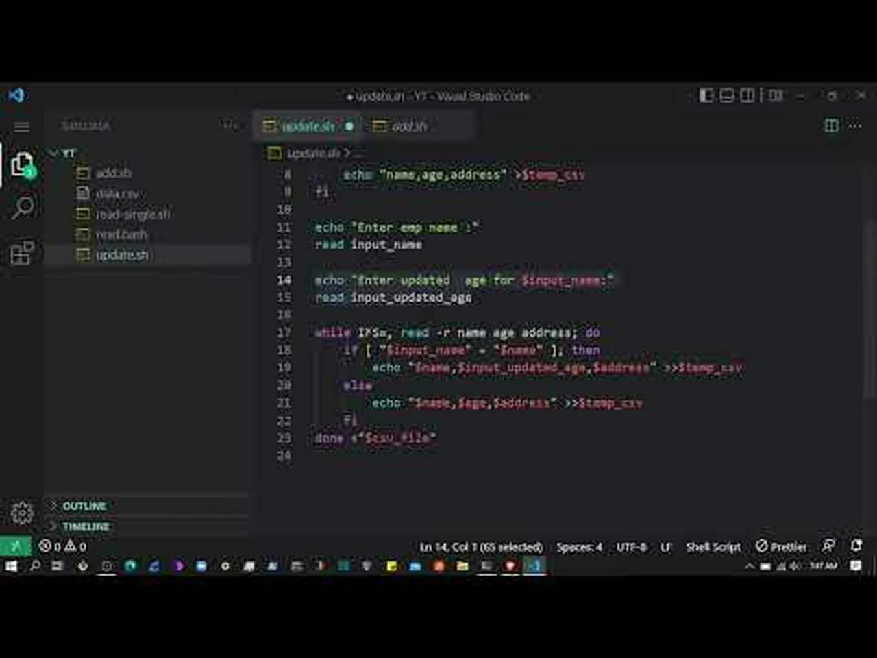 Update Records In A Csv Using Bash Script Bash Scripting Tutorial Part 3