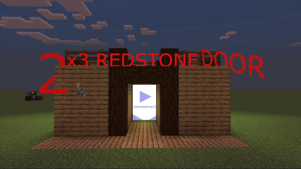 Minecraft How to Build a 2x3 Redstone Compact Piston Door without MODS