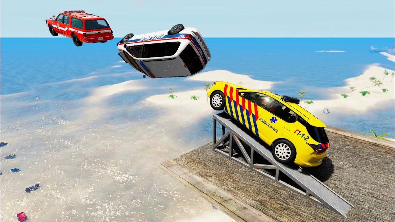 High Speed Flip Ramp Crashes (Jumps In Water) #2 - BeamNG Drive ...