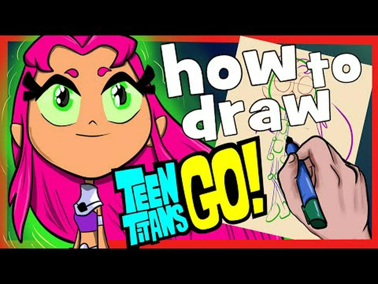 HOW TO DRAW (TEEN TITANS) STARFIRE easy CARTOON STEP BY STEP