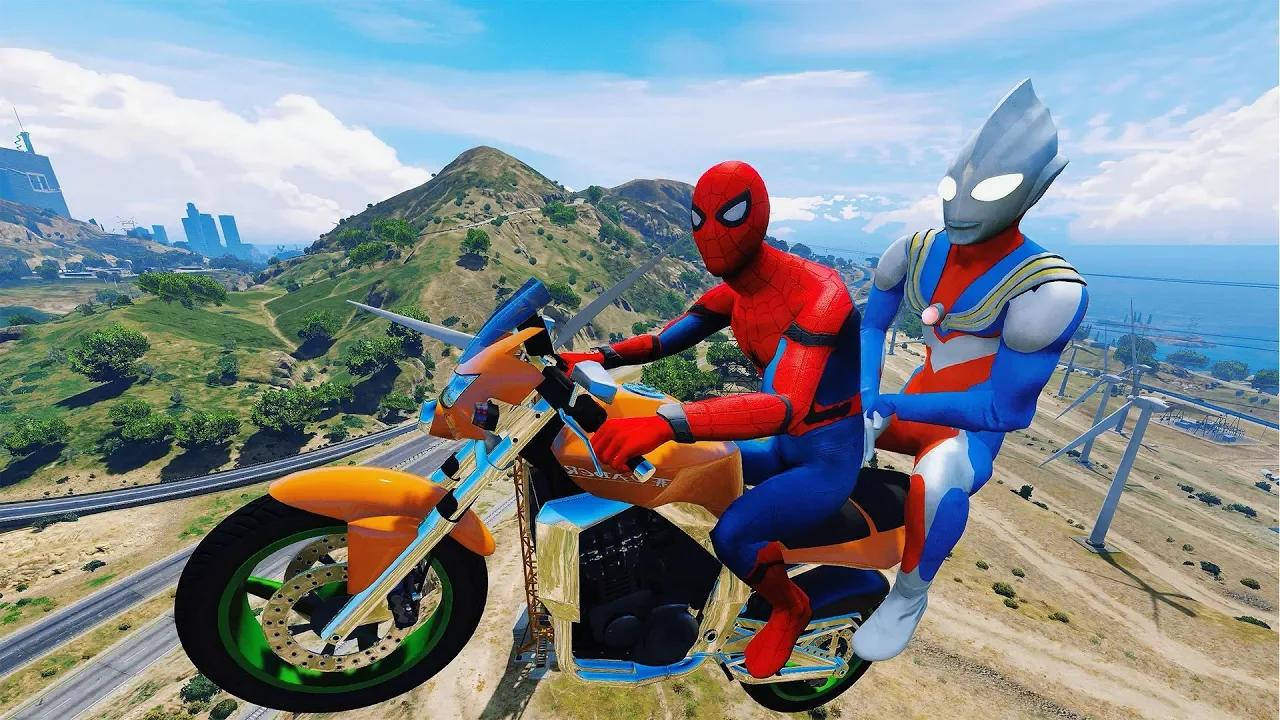 GTA 5 Spider-Man Amazing Stunts show and funny fails