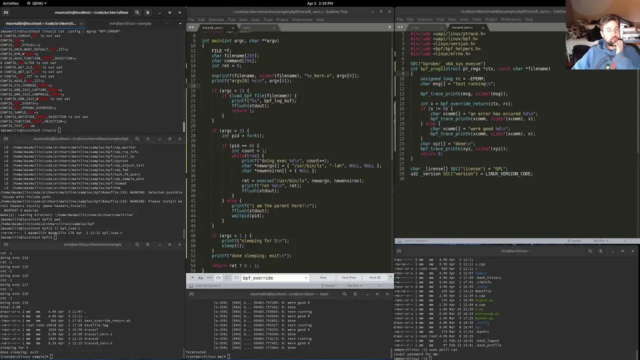 I need help with bpf_override_return