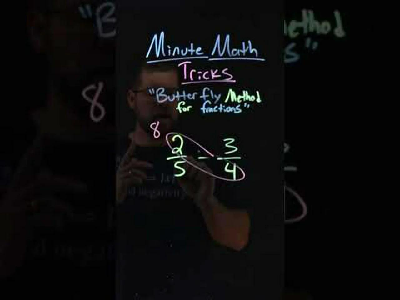 The Butterfly Method For Subtracting Fractions 2 5 3 4 Minute