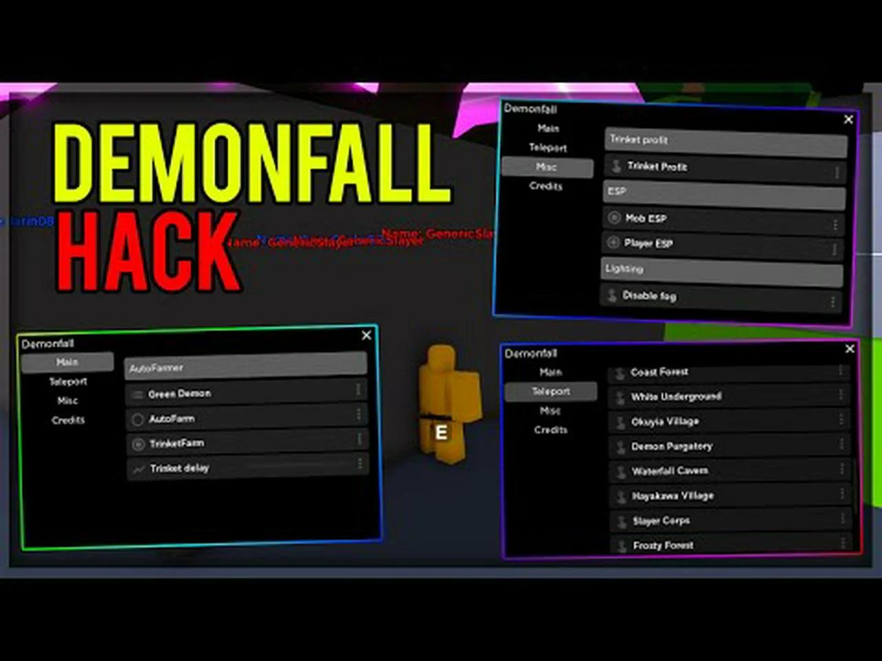 ROBLOX Demonfall Hack Gui Script | Trinket Farm, Kill Mobs, Teleport & More! | *WORKING 2021*