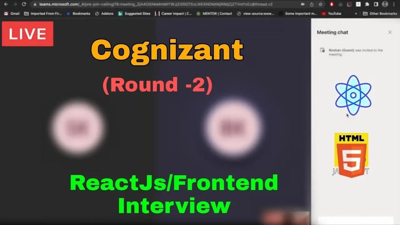 Cognizant ReactJs Interview (Round-2) 👉🏻 Questions Only | Frontend ...