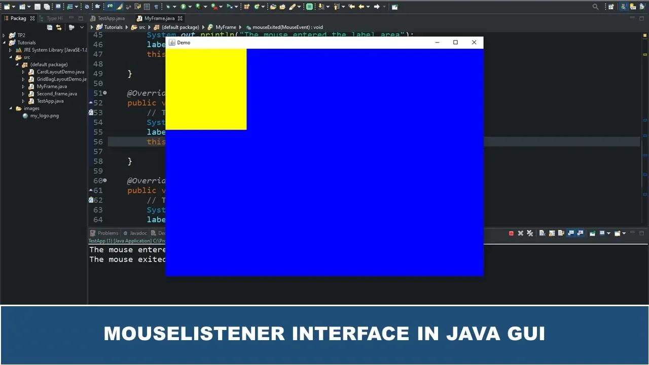 Java Gui Tutorial 31 Mouselistener Interface In Java Gui Explained