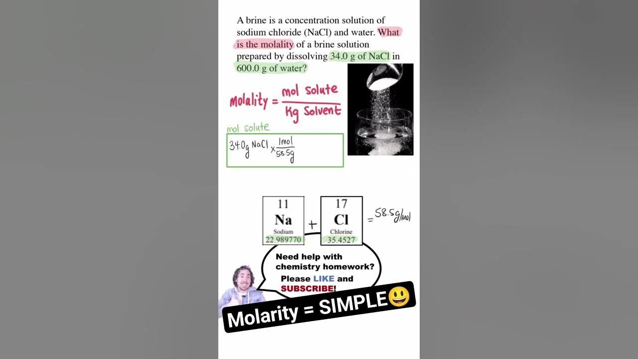 How to calculate MOLARITY 😎 #chemistry #science #education #shorts
