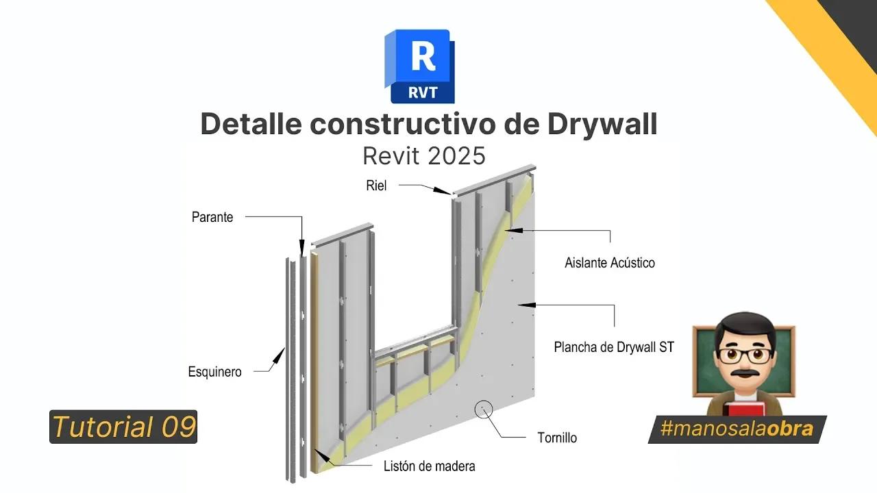 MODELADO DE DRYWALL - DETALLE CONSTRUCTIVO - OPCIÓN 02 👨‍🏫👍 - #09