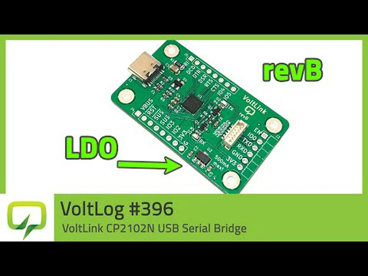 VoltLink™ revB CP2102N USB Serial Bridge & ESP32 Programmer | Voltlog #396