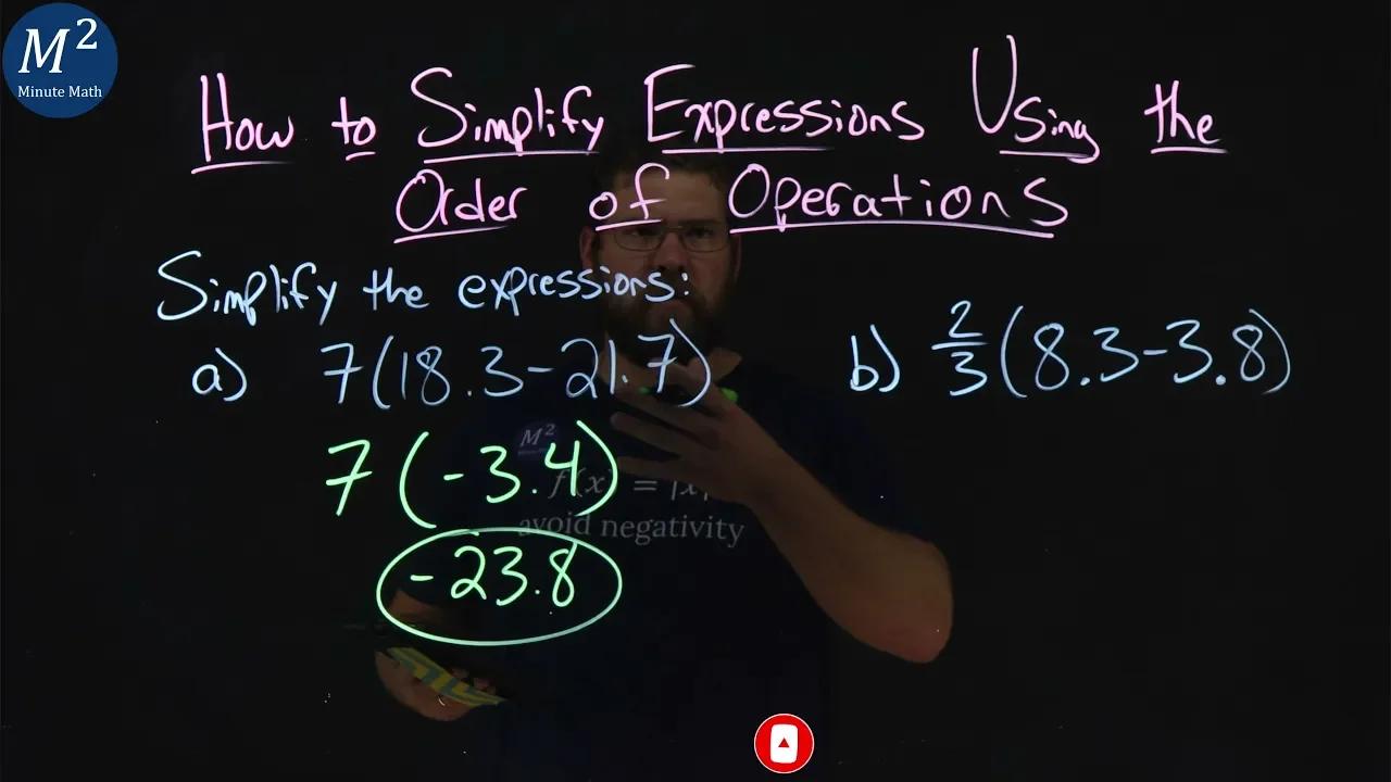 How to Simplify Expressions with Decimals Using the Order of Operations ...
