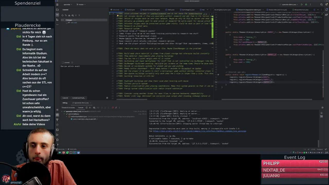 Spieleprogrammierung LiveStream Spaceolar