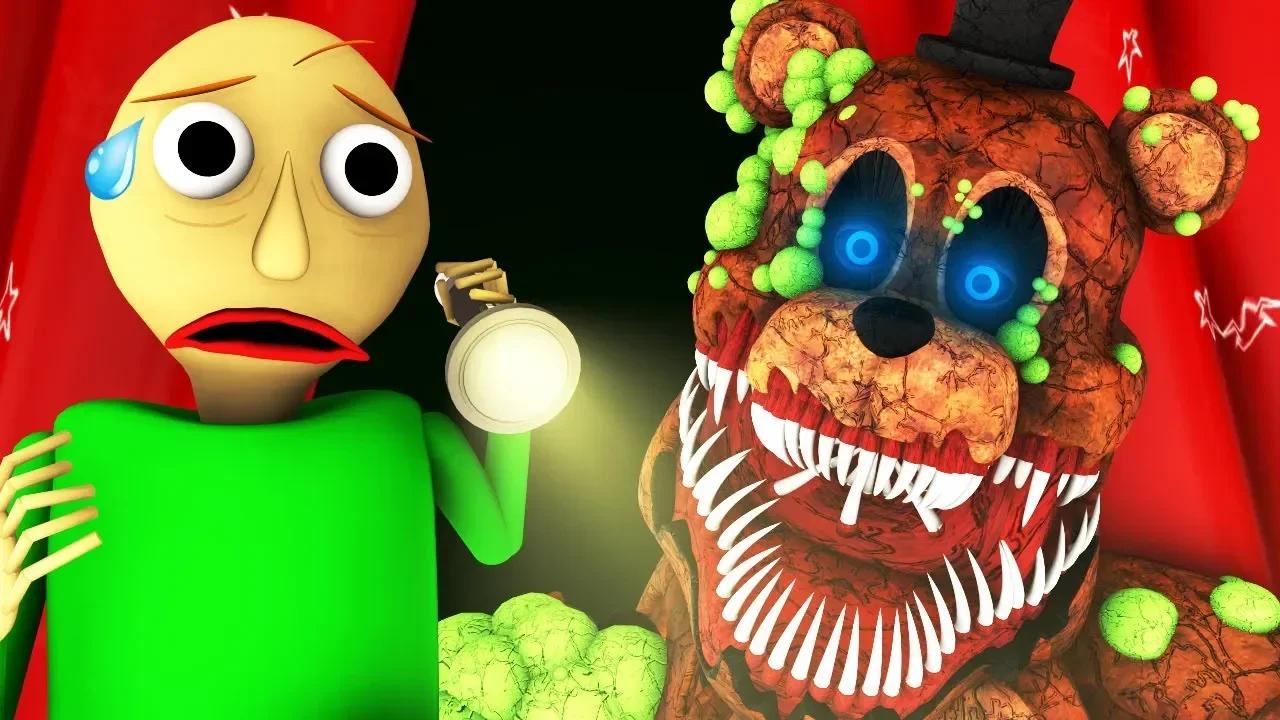 Baldi vs Five Nights At Freddy’s: Night 1 (FNAF Granny 2 Sonic Horror ...