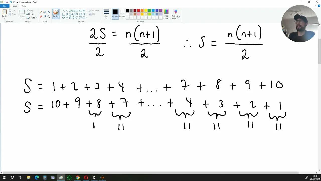 How to Sum Up All Integers 1 to n using The Reverse Summation Method S ...