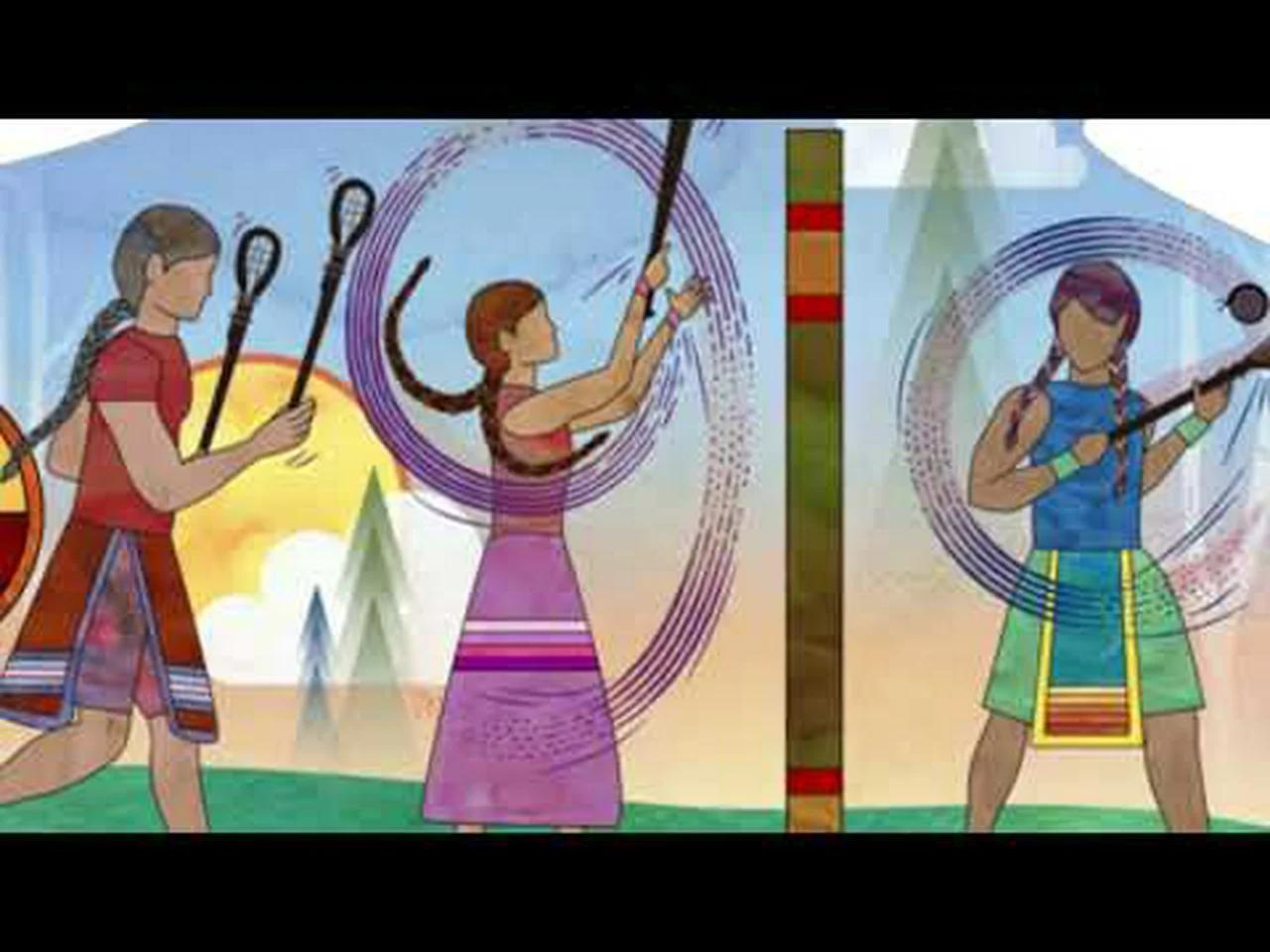 Indigenous North American Stickball Google Doodle in U.S and Canada