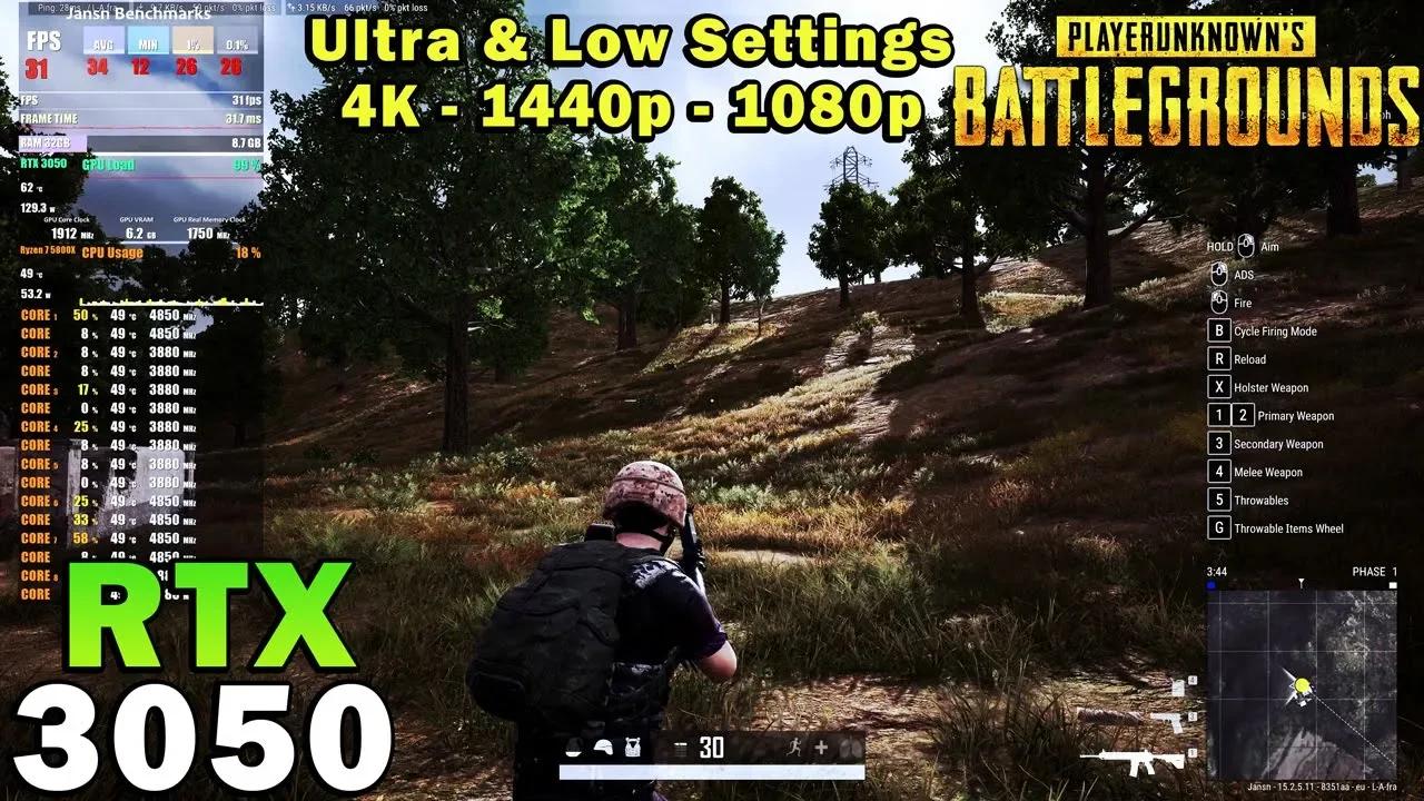 PUBG | RTX 3050 | Ryzen 7 5800X | 4K - 1440p - 1080p | Ultra & Very Low ...