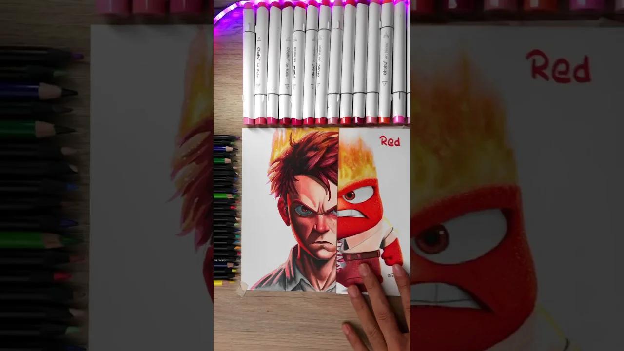 Dibujando a Furia versión HUMANO 🔥 Intensamente 2 #art #drawing #dibujo