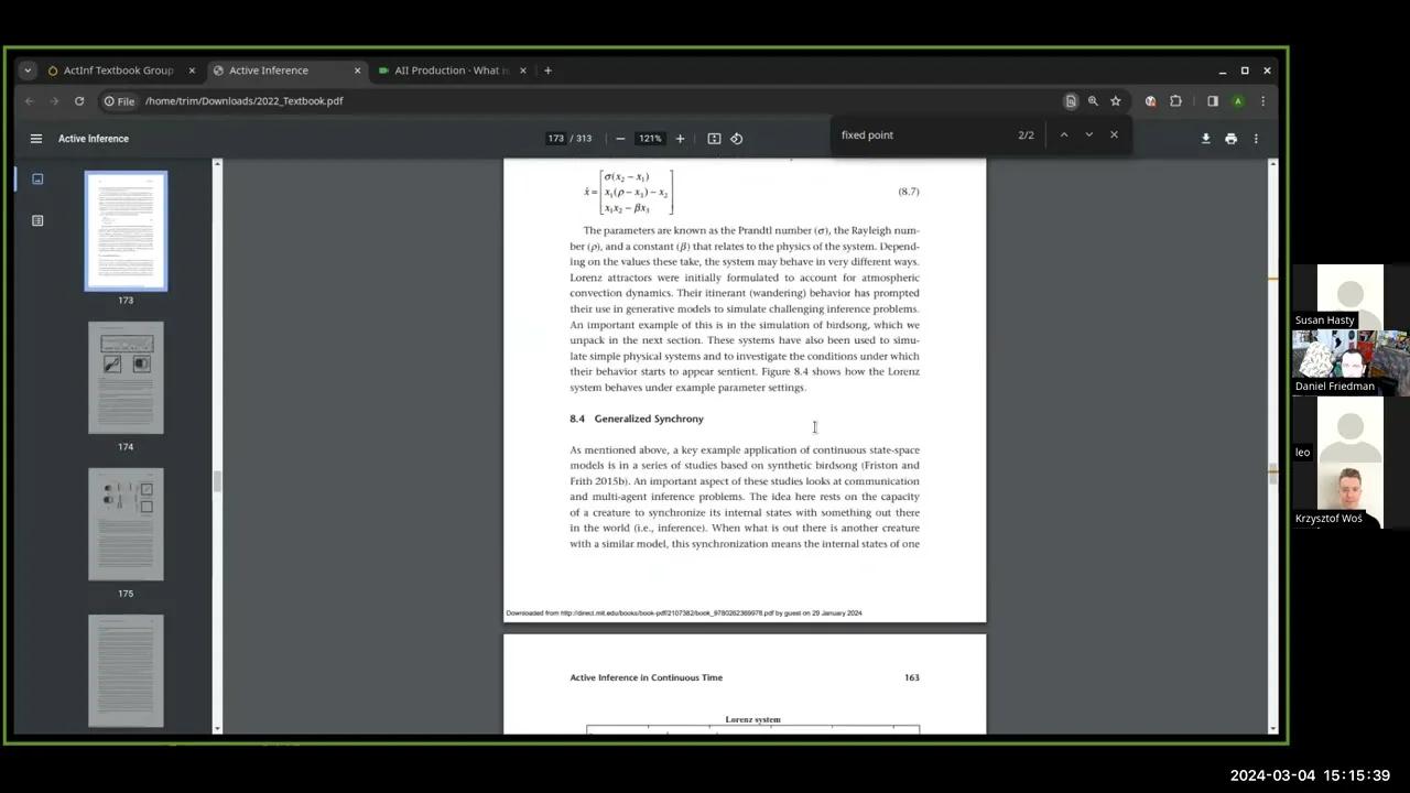 ActInf Textbook Group ~ Cohort 5 ~ Session 18 (Chapter 8, Part 1) ~ 3/4 ...