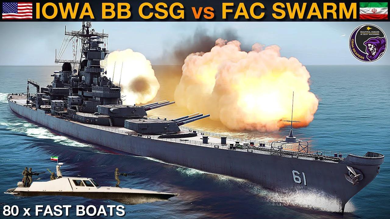 Sea Power | 1980's Iowa Battleship Carrier Group vs Iranian Fast Boat ...