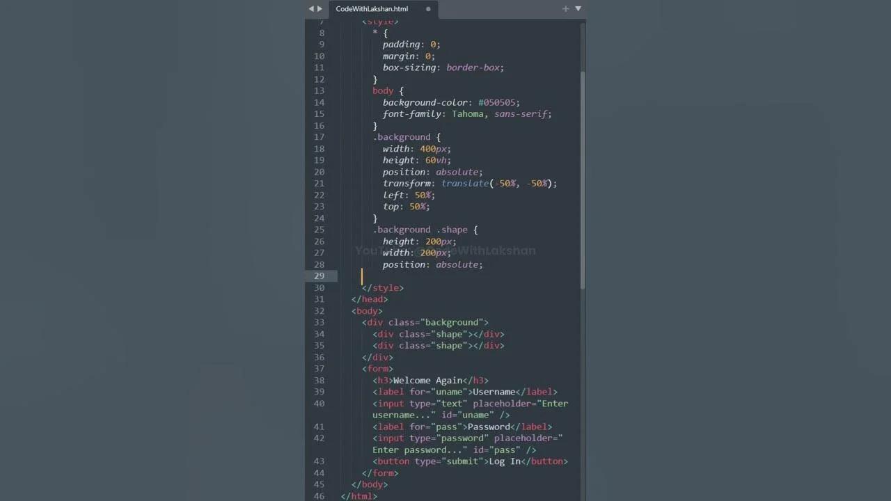 Glassmorphism Login Form In 50 Sec Using Html And Css