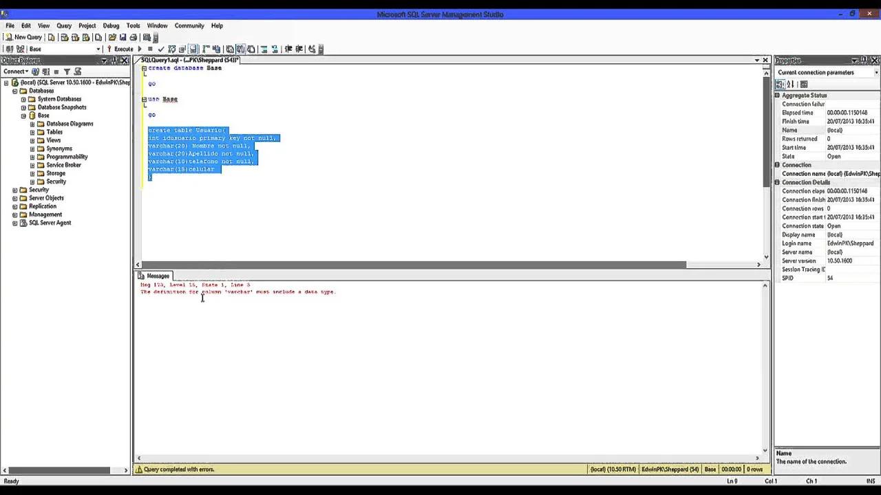 Base de Datos Sql Server | Como Crear una Base de Datos, Tablas y Relaciones en SQL SERVER 2008 R2