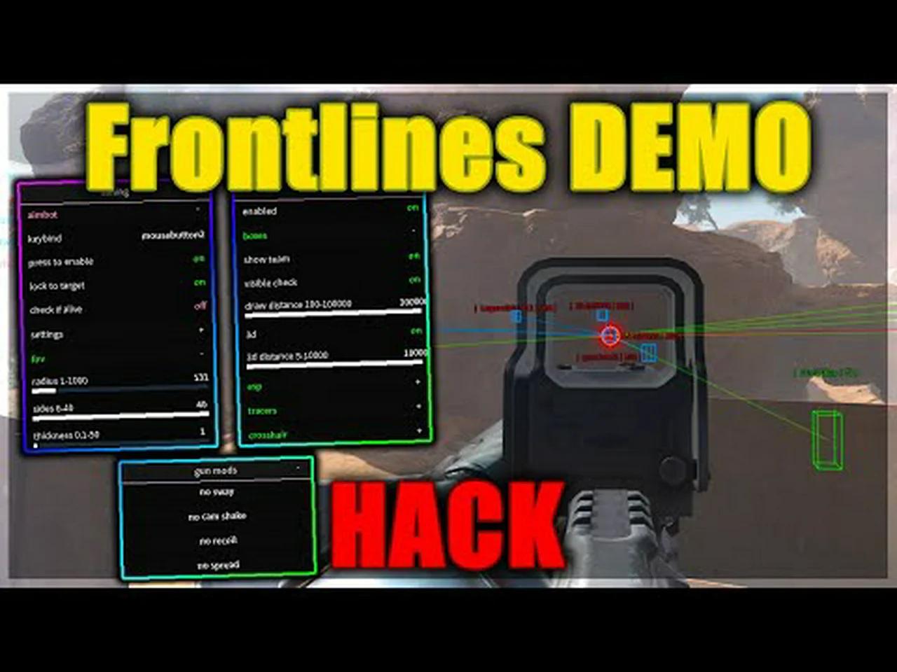 ROBLOX Frontlines DEMO HACK GUI / SCRIPT | AIMBOT, ESP, GUN MODS & MORE [*2022, PASTEBIN*)
