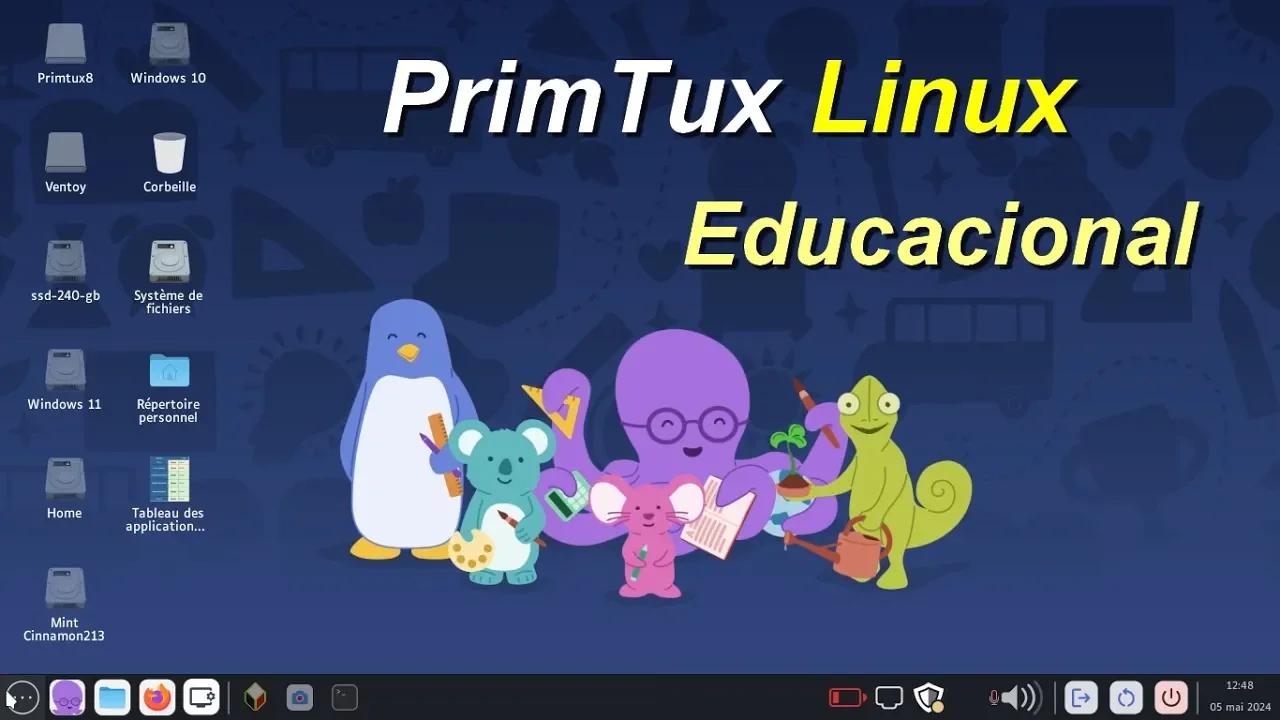 PrimTux Linux Educacional Xfce base Linux Mint 21.3 . Distro para ...