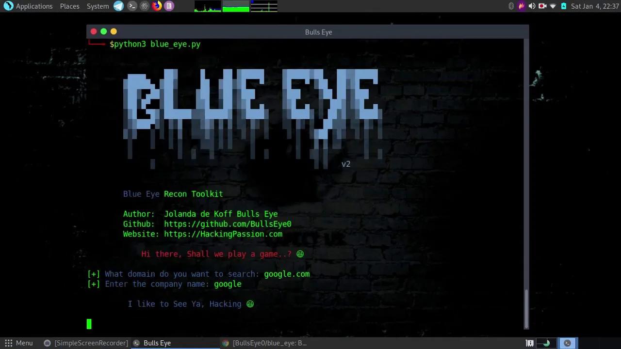 Blue Eye a python Recon Toolkit script Upgrade
