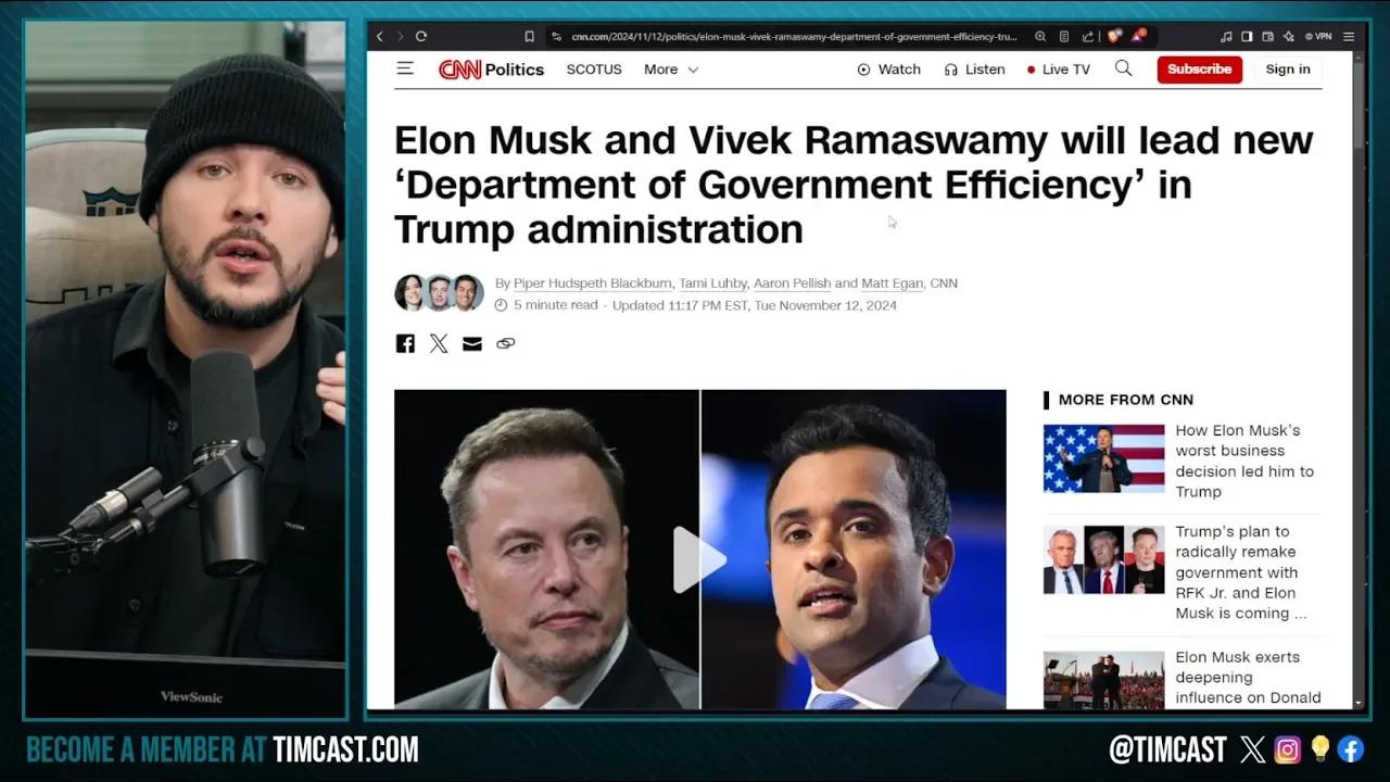 MSNBC & CNN LOSE IT Over Elon Musk & Vivek Running DOGE, Deep State ...