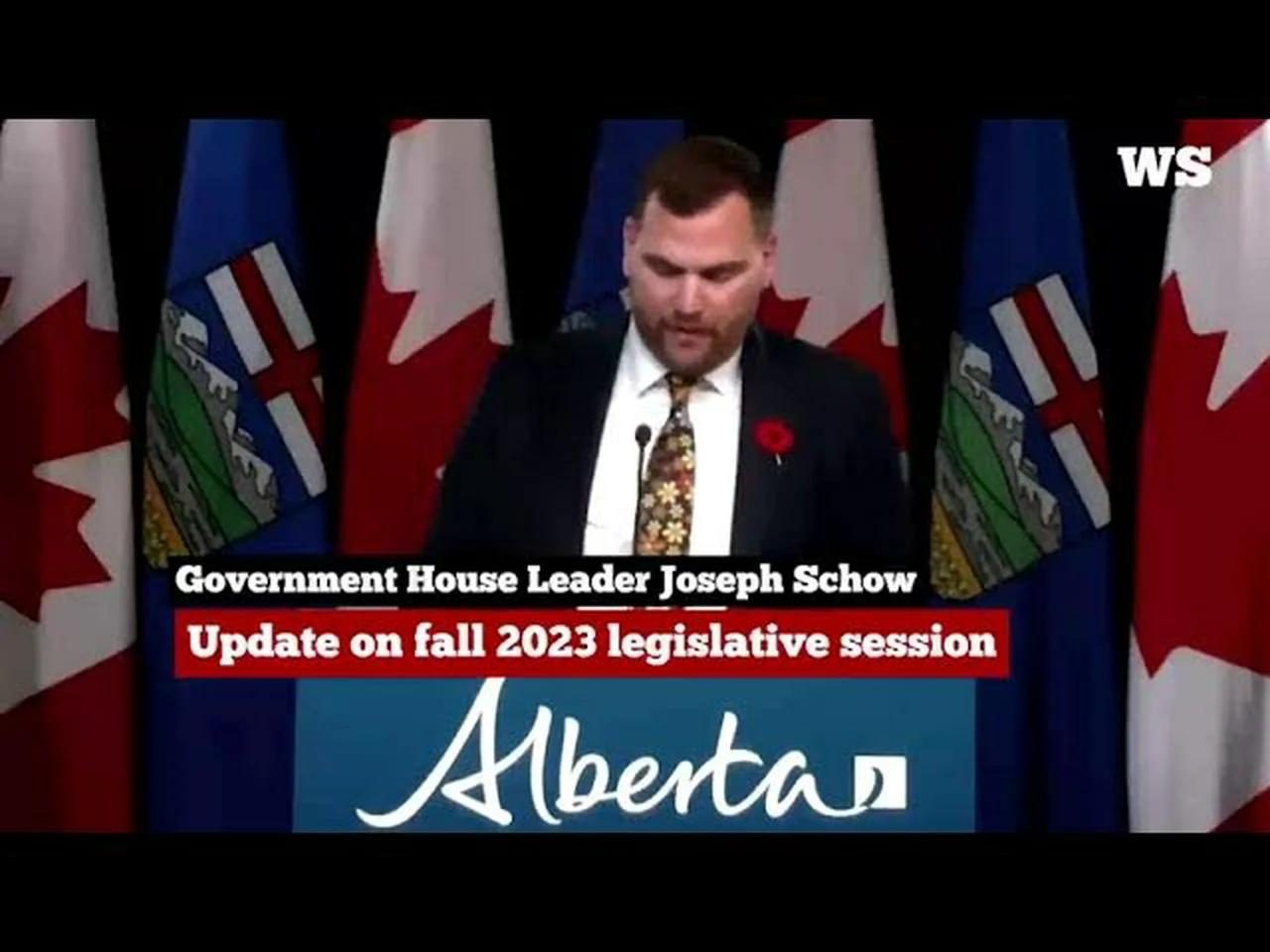 Alberta government’s agenda for the fall legislative session