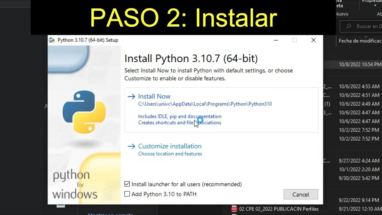 como instalar python limpio 2023