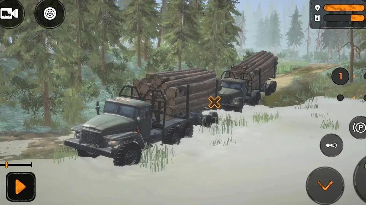 Pulling Two Fully Loaded Trucks Through Water | MudRunner Android ...