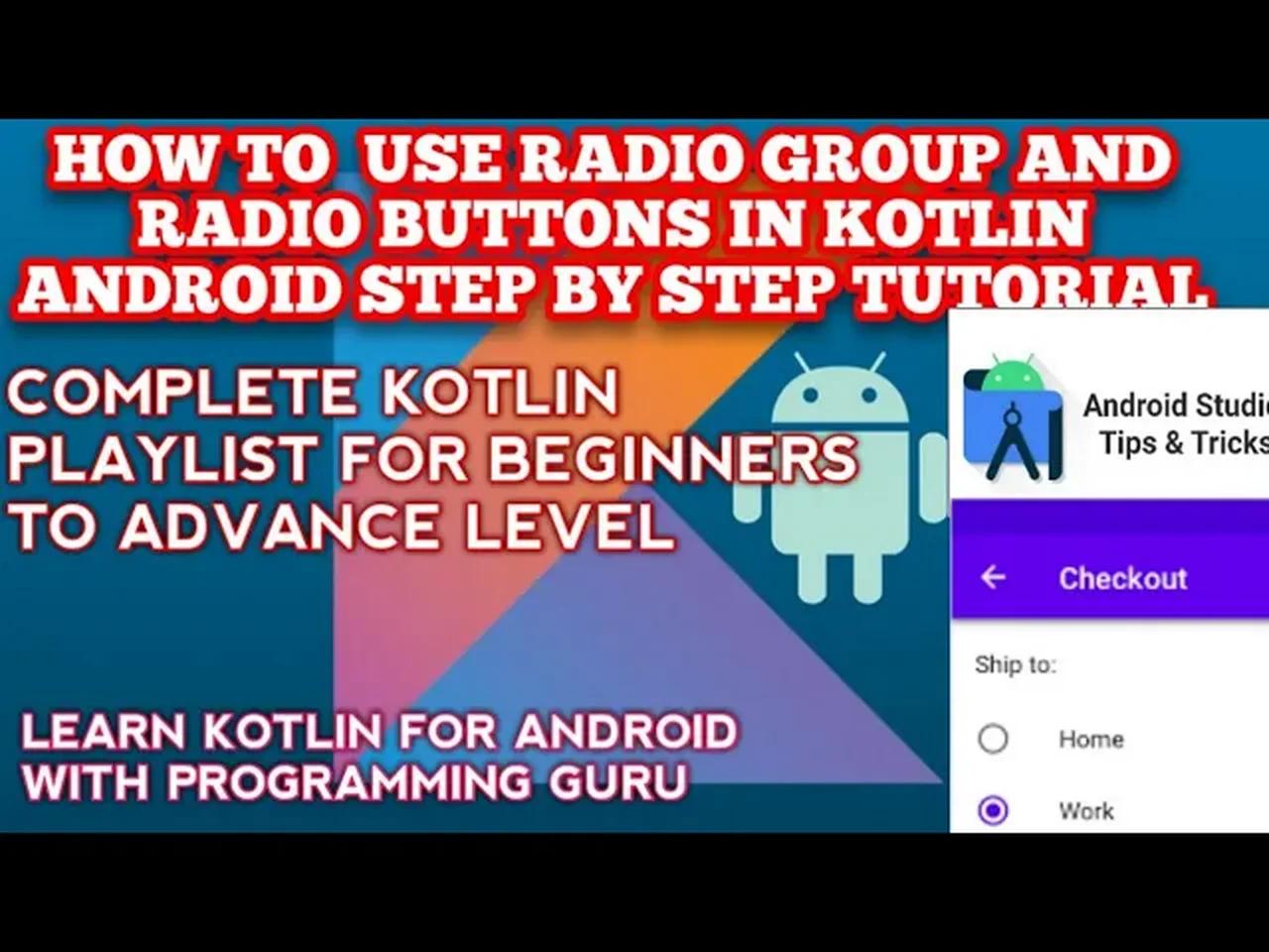 Radiobutton & RadioGroup in android kotlin |How to use Radio Buttons & Radio Group in Android Studio